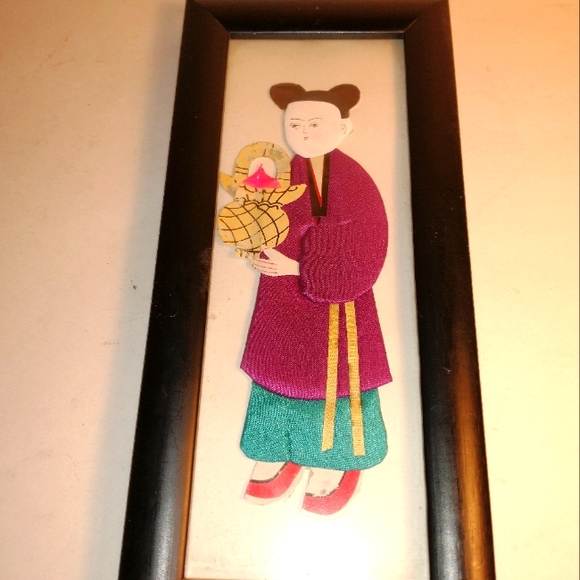 Vintage asain | Art | Vintage 3d Silk Portrait Art | Poshmark